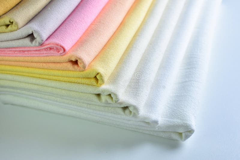 Stack of Colourful Cotton Clothes, Pile of Clothing on White Background ...