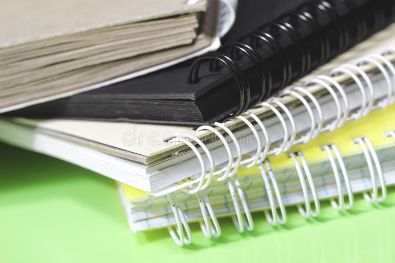 Stack of Colourful Notebooks with Spiral Edge Stock Image - Image of ...