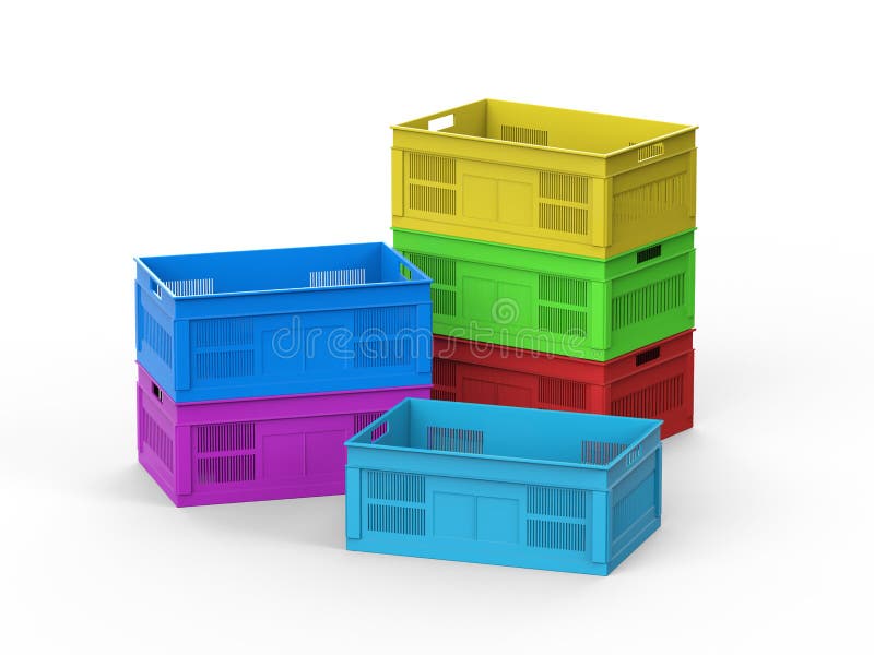 Plastic Crates Stock Illustrations – 146 Plastic Crates Stock ...