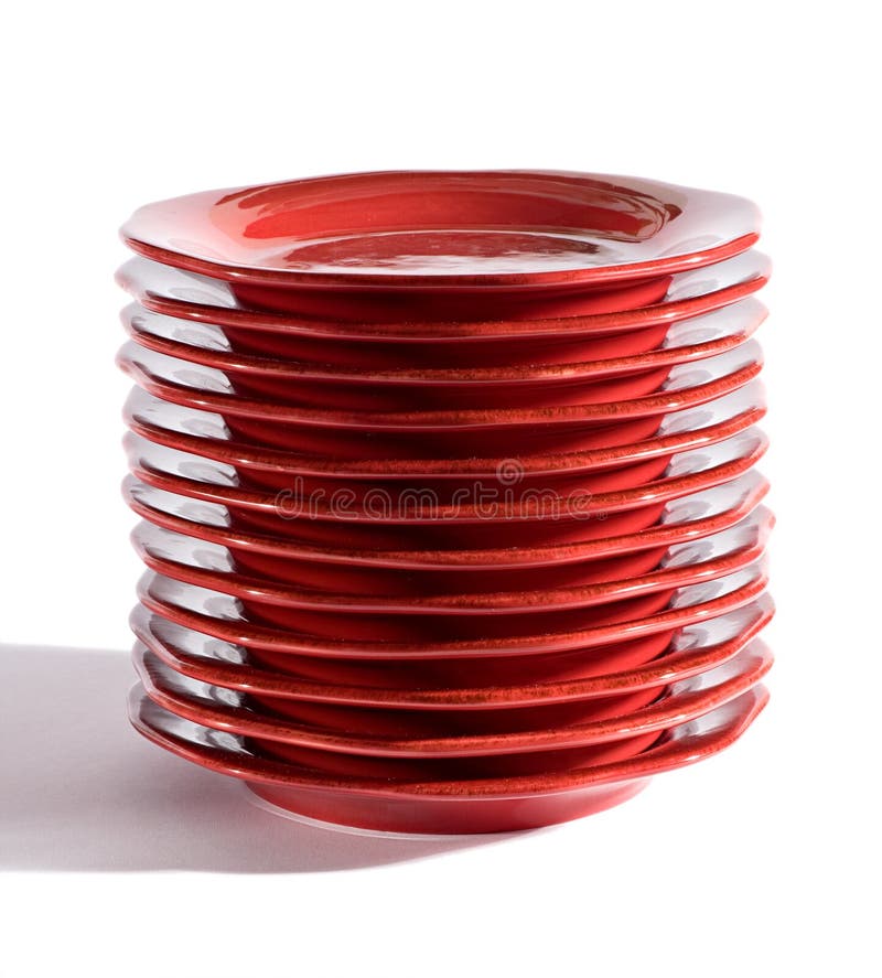 Stack Colourful Red Ceramic Plates Stock Photos - Free & Royalty-Free ...