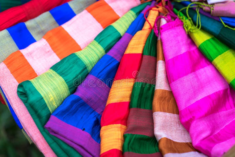 Stack of Colourful Silk Scarfs Stock Image - Image of bright, bazaar ...