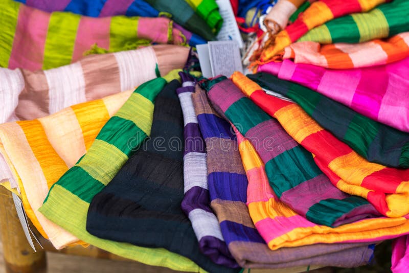 Stack of Colourful Silk Scarfs Stock Image - Image of bright, orient ...