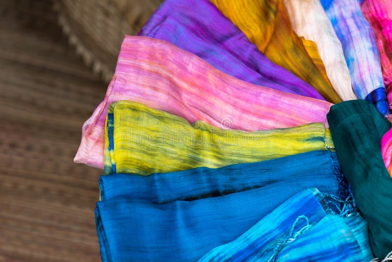 Stack of Colourful Silk Scarfs Stock Photo - Image of pattern, abstract ...