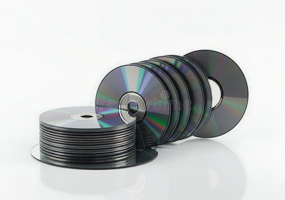 Stack of Compact Discs Against White Background for Data Storage ...