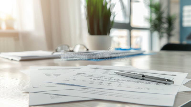 Stack of Completed Consumer Survey Forms on a Clean Desk, Neatly ...