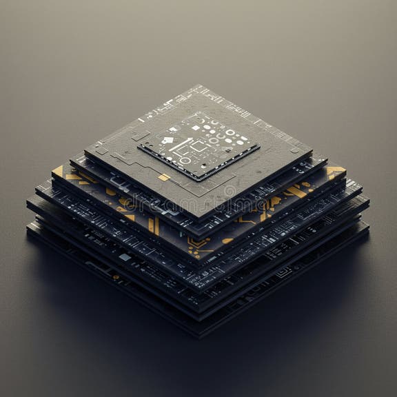 A Stack of Computer Chips, Consisting of Six Layered Circuit Boards ...