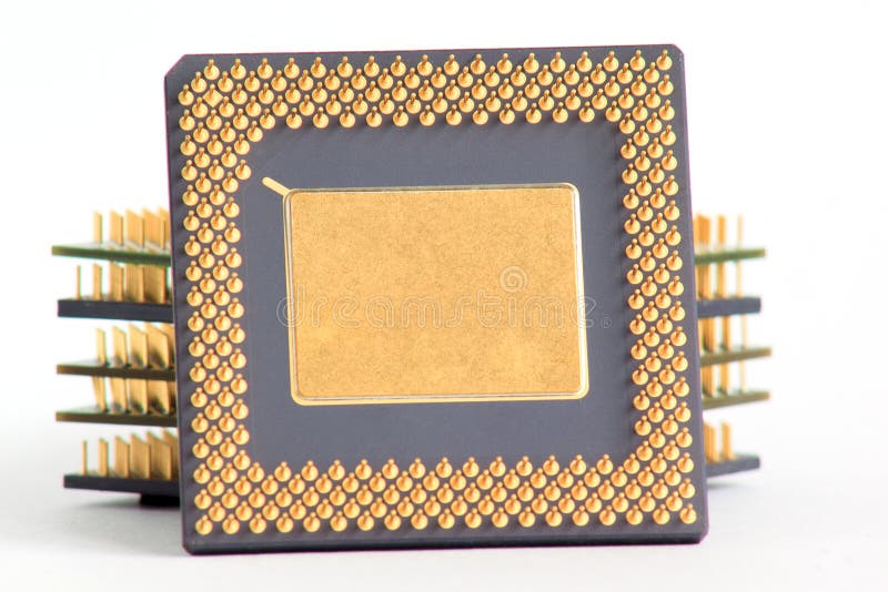 Stack of Computer Chips on a White Background. Stock Photo - Image of ...