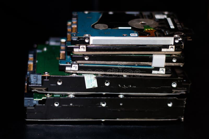 Stack of Computer Hard Disk Drives and Laptop Hard Disk Drives Stock ...