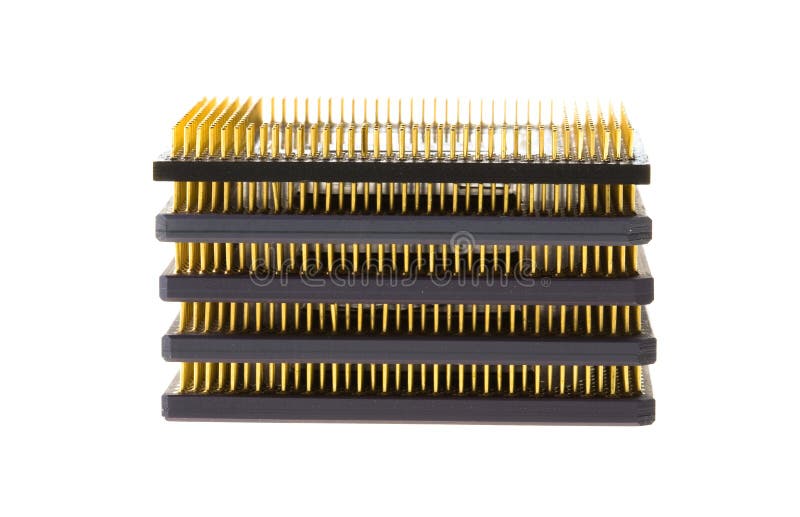 Stack of Computer Microprocessors Stock Image - Image of circuit, macro ...