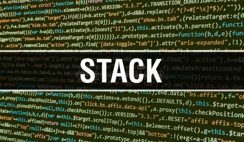 Stack Concept With Random Parts Of Program Code Stack With Programming Code Abstract Technology