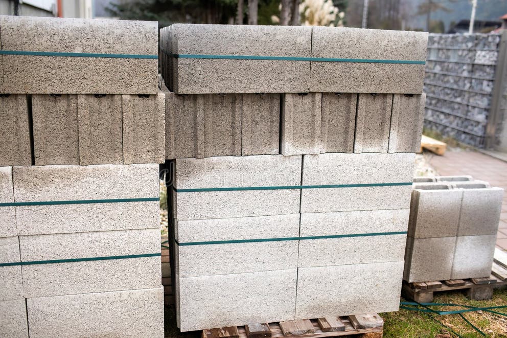Stack of Concrete Blocks for Construction Stock Photo - Image of blocks ...