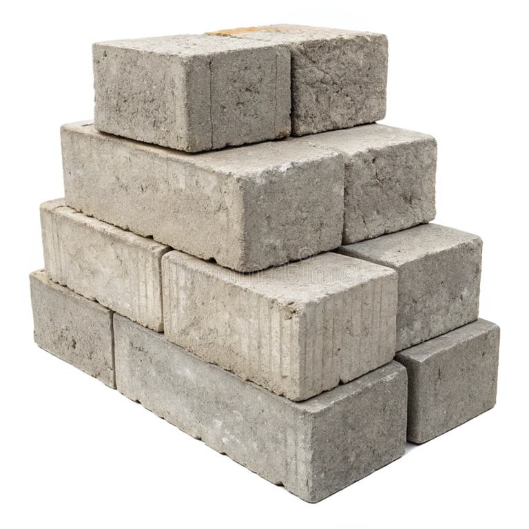 Stack of Concrete Blocks Isolated on White Background Stock ...