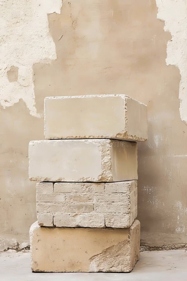 A Stack of Concrete Blocks Sitting on Top of Each Other Stock Image ...