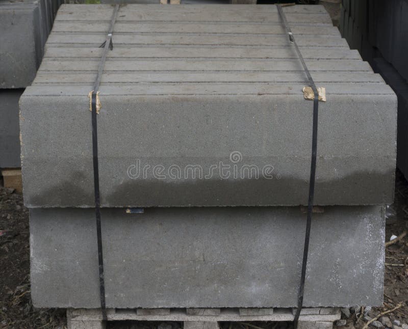 Concrete Curb Installation. String Line Level Guide is Stretched ...