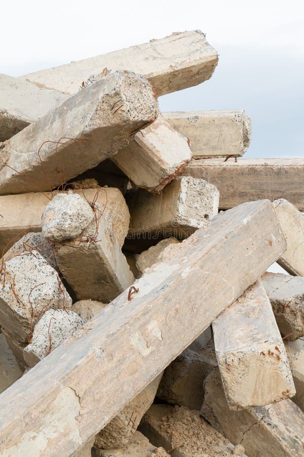 Group of Concrete Piling Has Not Used Stock Image - Image of ...