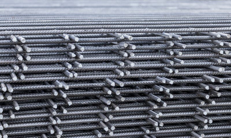 Stack of Concrete Reinforcement Steel Mesh Stock Photo - Image of ...
