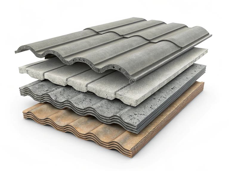 Stack of Concrete Roof Tiles on Transparent Background Stock ...