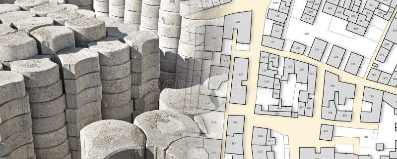 Stack of Concrete Self-locking Flooring Blocks on Wooden Pallet in a ...