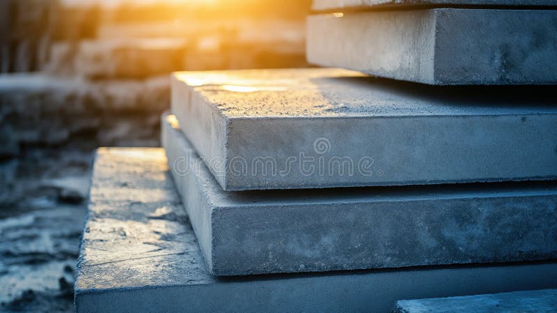 Stack of Concrete Slabs at Construction Site AI Generated Stock ...
