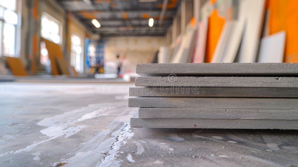 Stack of Concrete Slabs in an Industrial Construction Setting. Stock ...