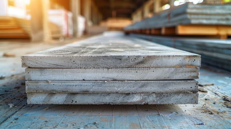 Stack of Concrete Slabs in a Warehouse or Construction Site Stock Image ...