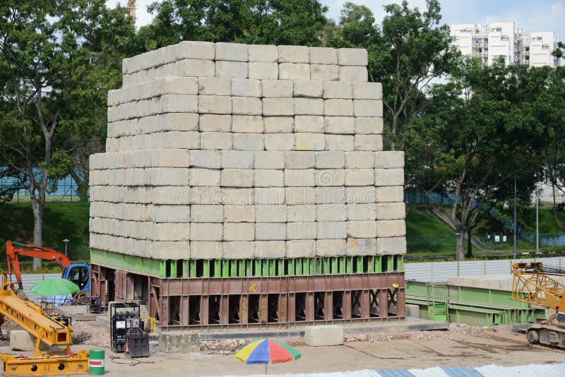 Stack of Concrete Stones stock photo. Image of industry - 29371012