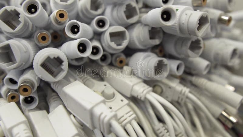Stack of Connectors and Switches White. Modern Internet Network Switch ...