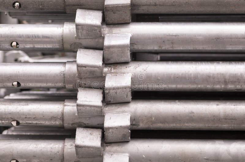 Stack of Construction Metal Pipes Stock Image - Image of site, chrome ...