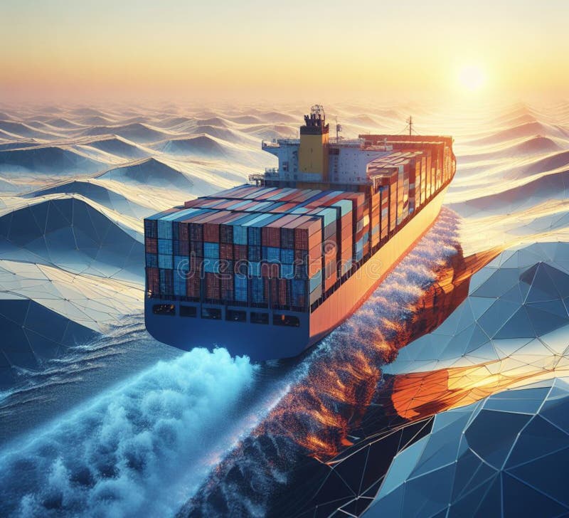 Stack Container Carho Ship Canal Port Freight Sea Computer Aid Service ...