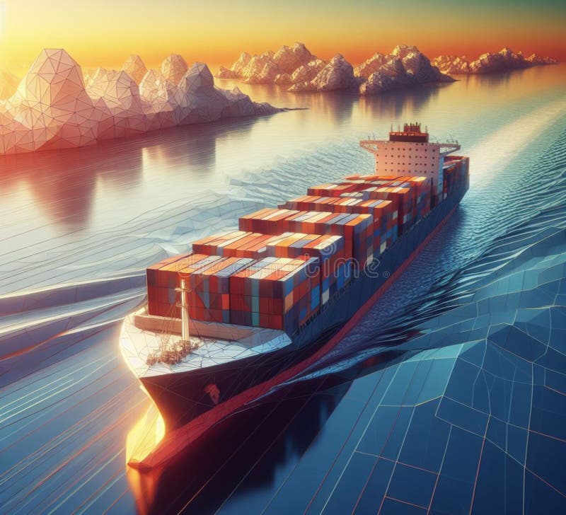 Stack Container Carho Ship Canal Port Freight Sea Computer Aid Service ...