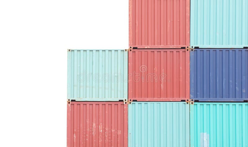 Stack of Container Shipping Stock Photo - Image of pier, import: 63033408