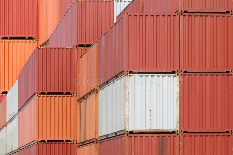 Stack of Container Shipping at Dockyard Stock Image - Image of harbor ...