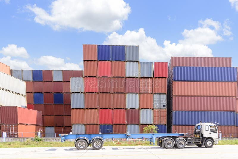 The Stack of Container Storage on the Ship Yard Stock Image - Image of ...