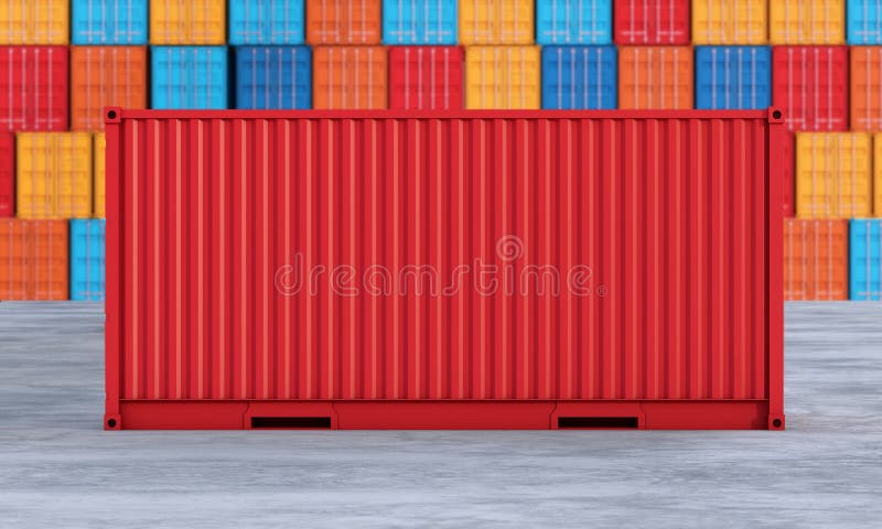 Stack of Blue Containers Box, Cargo Freight Ship for Import Export 3D ...