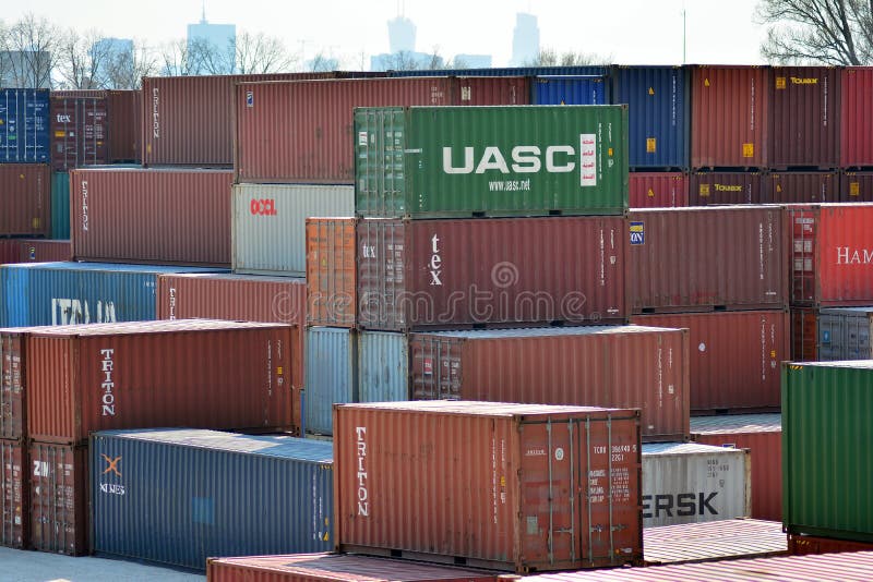 Stack of Containers Box, Cargo Freight Ship for Import Export Logistics ...