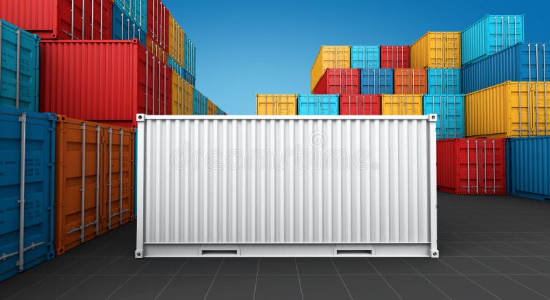 Stack of Containers Box, Worldwide of Import Export Business Stock ...
