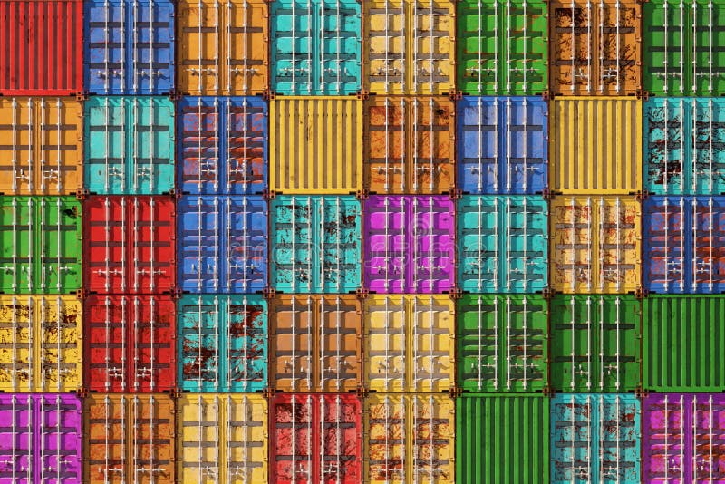 Stack of Containers Box, Cargo Freight Ship for Import Export Logistics ...
