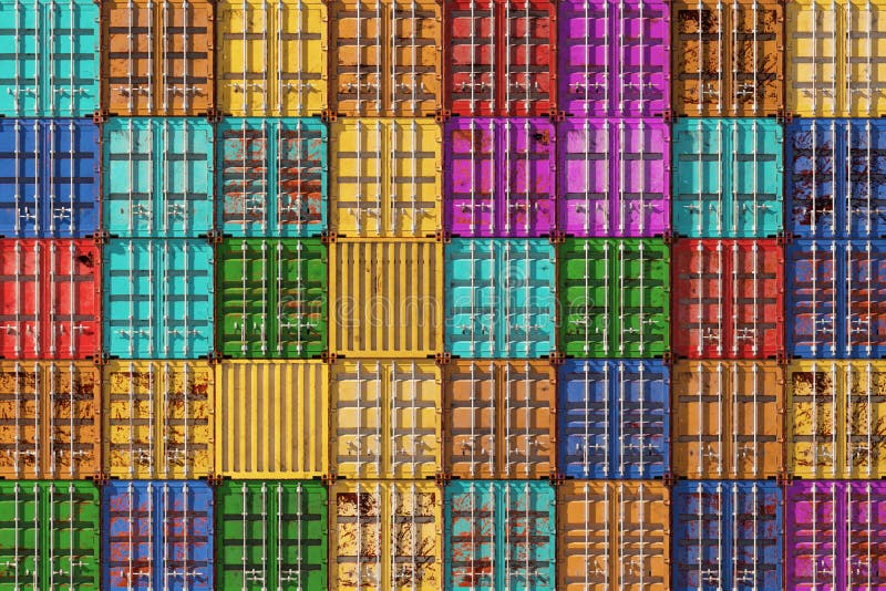 Stack of Containers Box, Cargo Freight Ship for Import Export Logistics ...