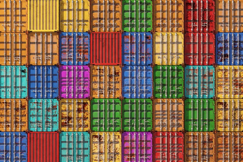Stack of Containers Box, Cargo Freight Ship for Import Export Logistics ...