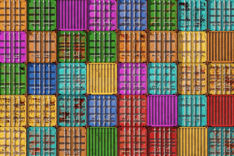 Stack of Containers Box, Cargo Freight Ship for Import Export Logistics ...