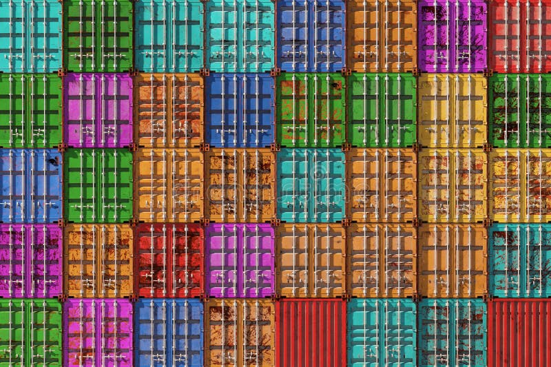 Stack of Containers Box, Cargo Freight Ship for Import Export Logistics ... Stack of Containers Box, Cargo Freight Ship for Import Export Logistics ...