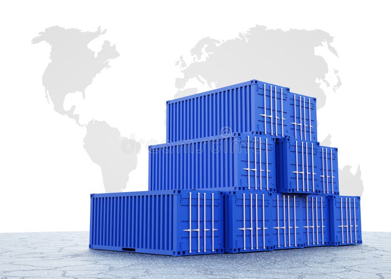 Stack of Containers Cargo Ship Import or Export Stock Photo - Image of ...