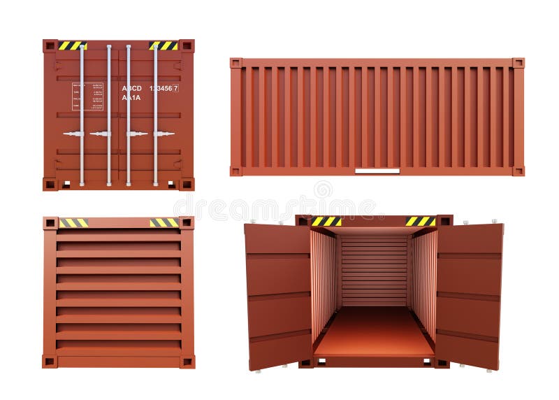 Stack of Containers Cargo Ship Import or Export Stock Illustration ...