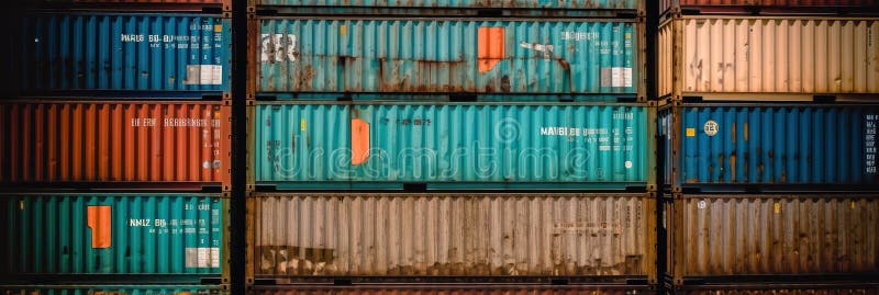 Stack of Containers in Port Port, Freight Container Logistics ...