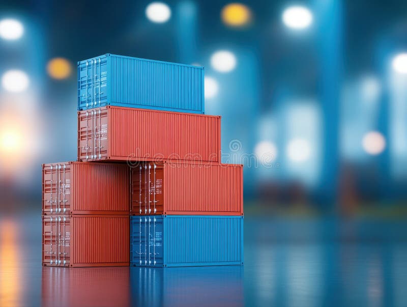Stack of Containers Representing Business Concepts Related To Customs ...