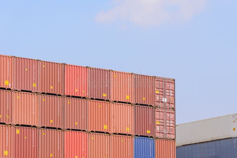 Stack of containers stock image. Image of heavy, loading - 68796313