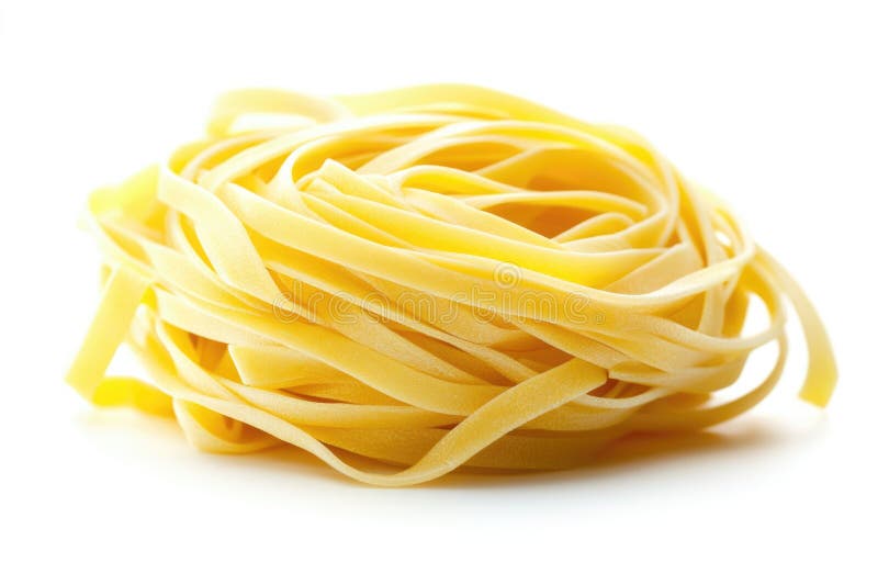 A Stack of Cooked Pasta Noodles on a White Background Stock Image ...