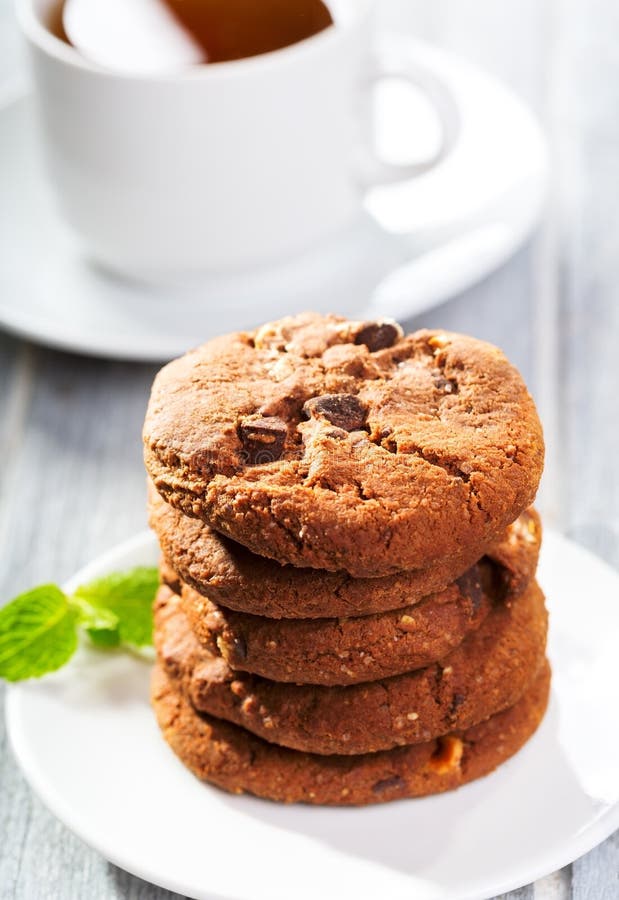 Stack of cookies stock image. Image of lunch, fresh, drink - 26964911