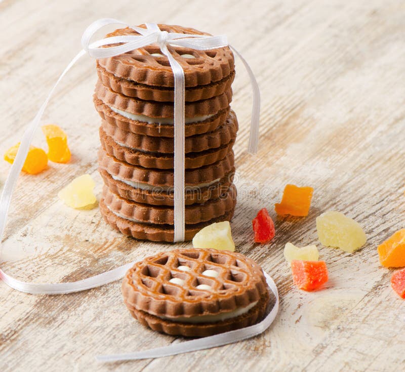 Stack of cookies stock photo. Image of baked, delicious - 27332550