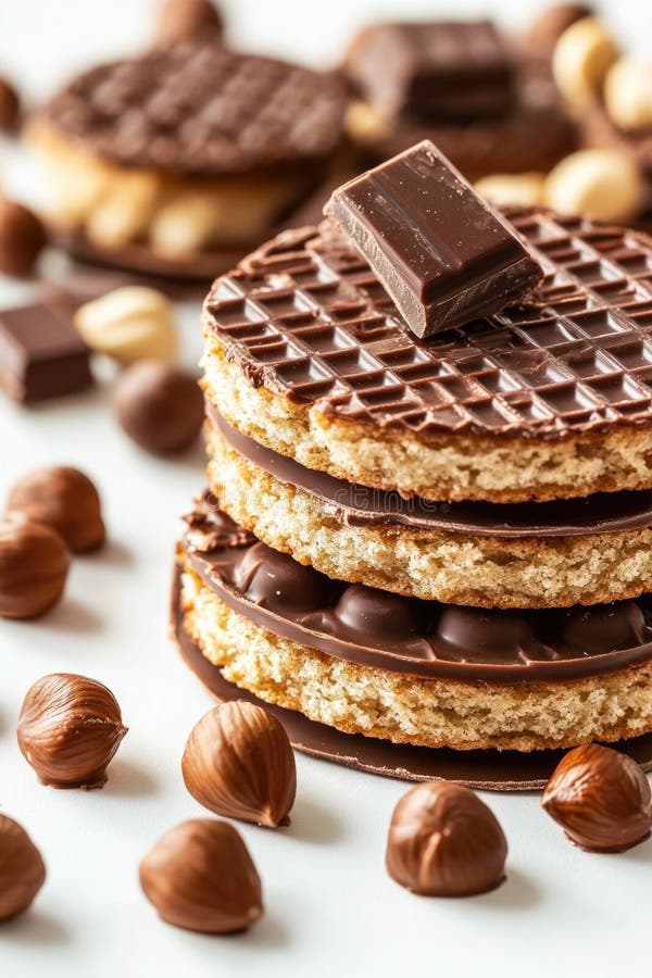 A Stack of Cookies with Chocolate and Nuts, Perfect for Snacking or ...